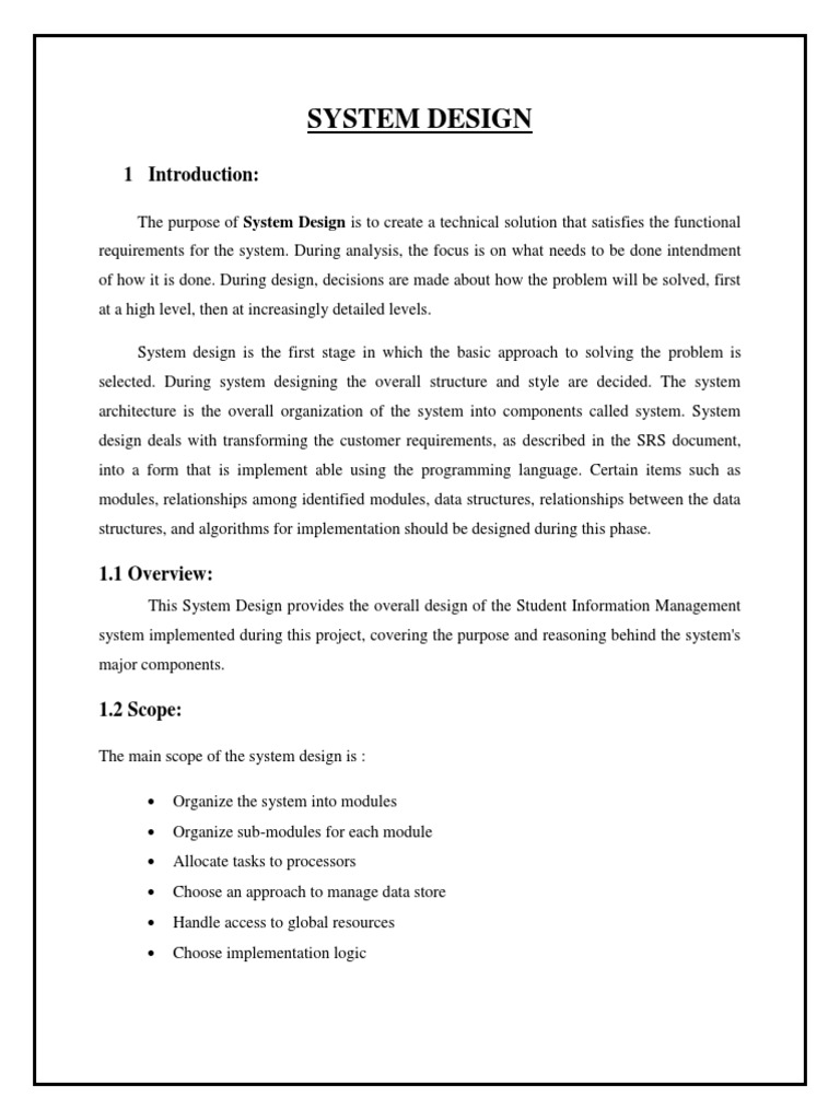 Student Information System Design Overview | PDF | Databases | Digital ...