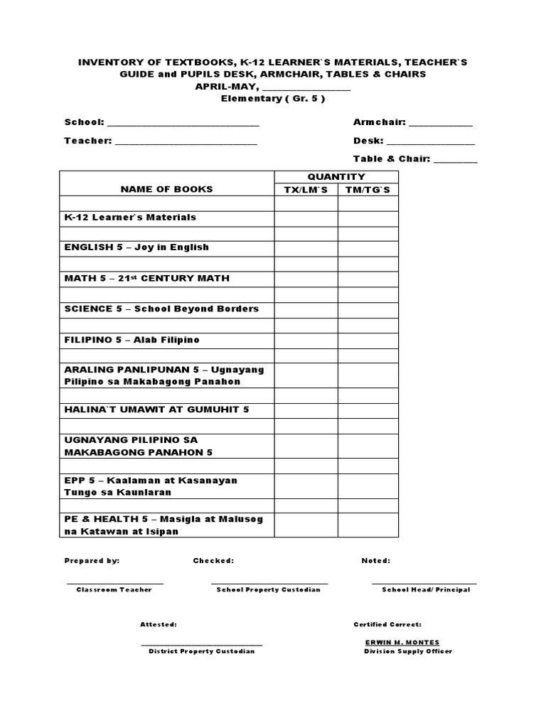 Prepared By: Checked: Noted | PDF