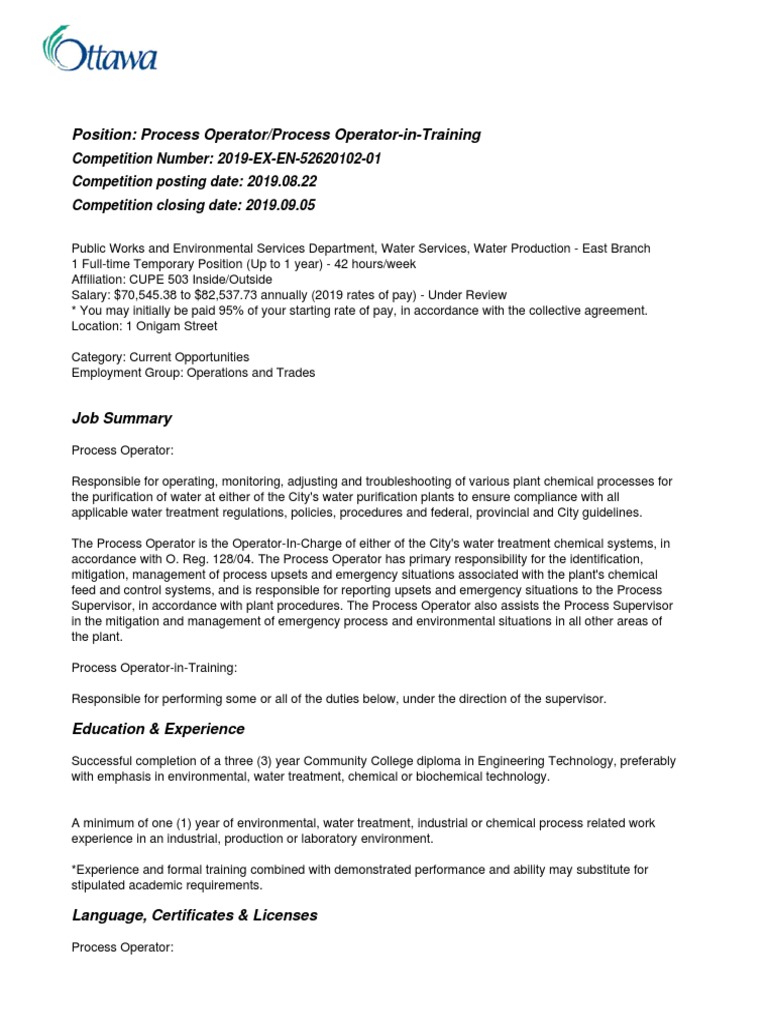 City of Ottawa JobPoster | PDF | Employment | Business
