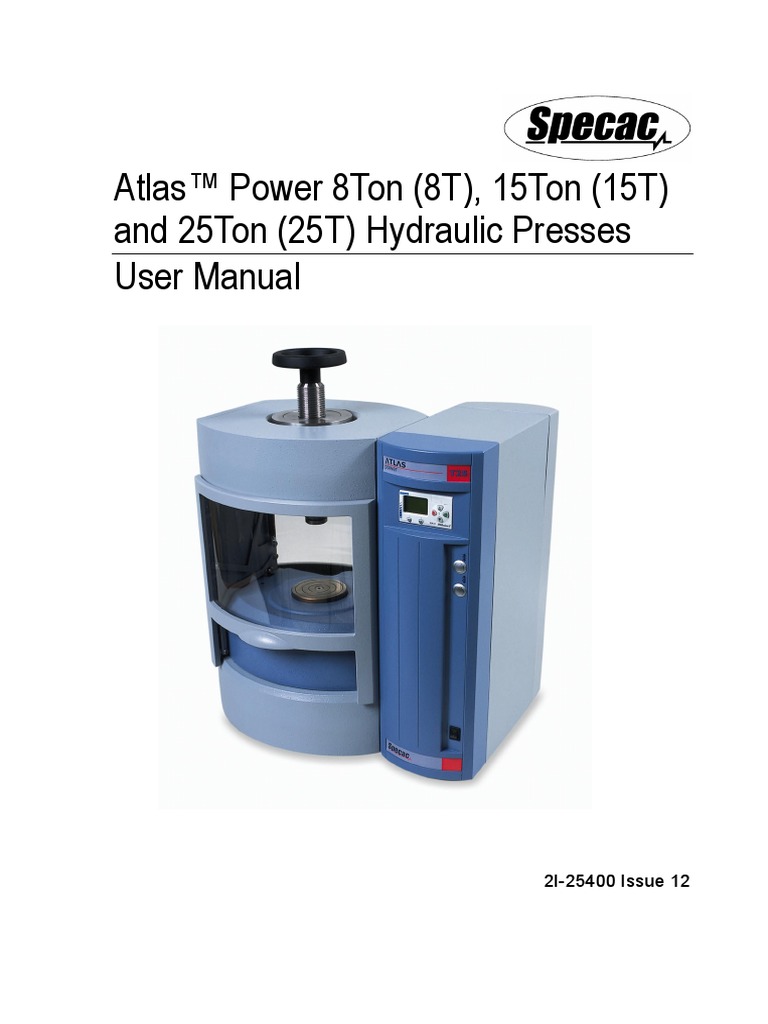 Atlas™ Power 8ton (8T), 15ton (15T) and 25ton (25T) Hydraulic Presses ...