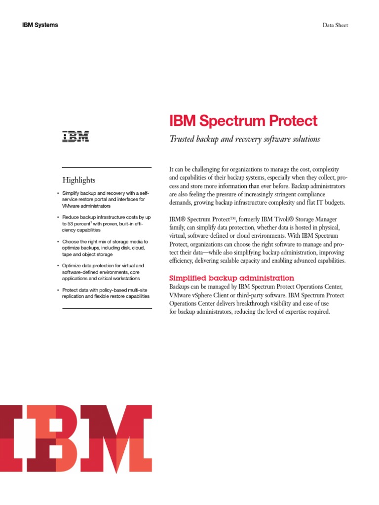 IBM Spectrum Protect: Trusted Backup and Recovery Software Solutions ...