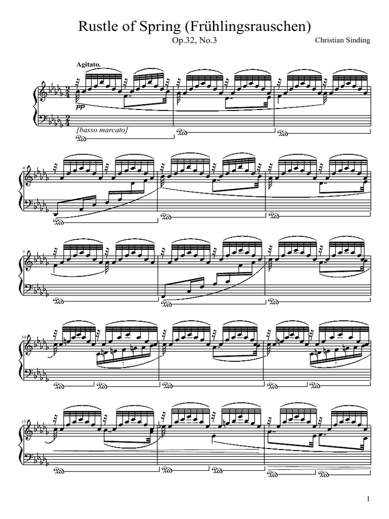 Rustle of Spring (Frühlingsrauschen) : (Basso Marcato) | PDF | Sports ...
