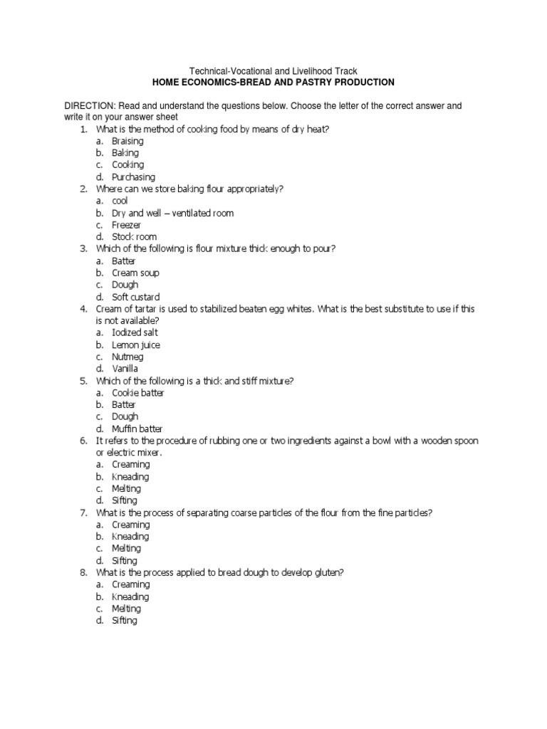 BPP Exam | PDF | Cakes | Custard