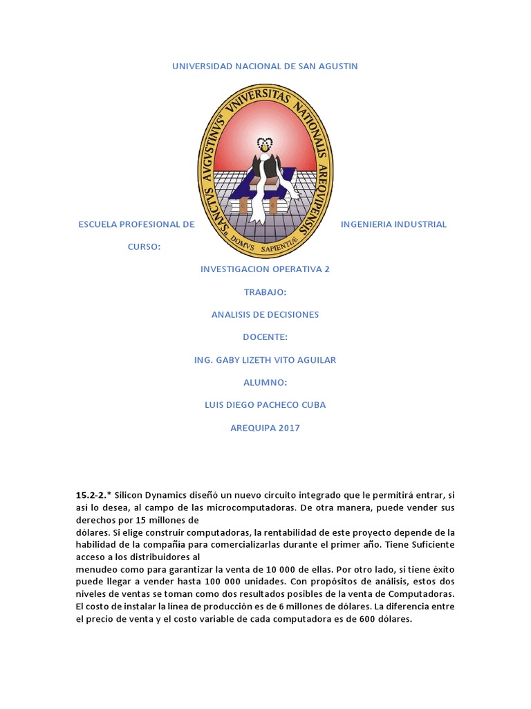 Tarea Toma de Decisiones Io2 | PDF | Science | Business