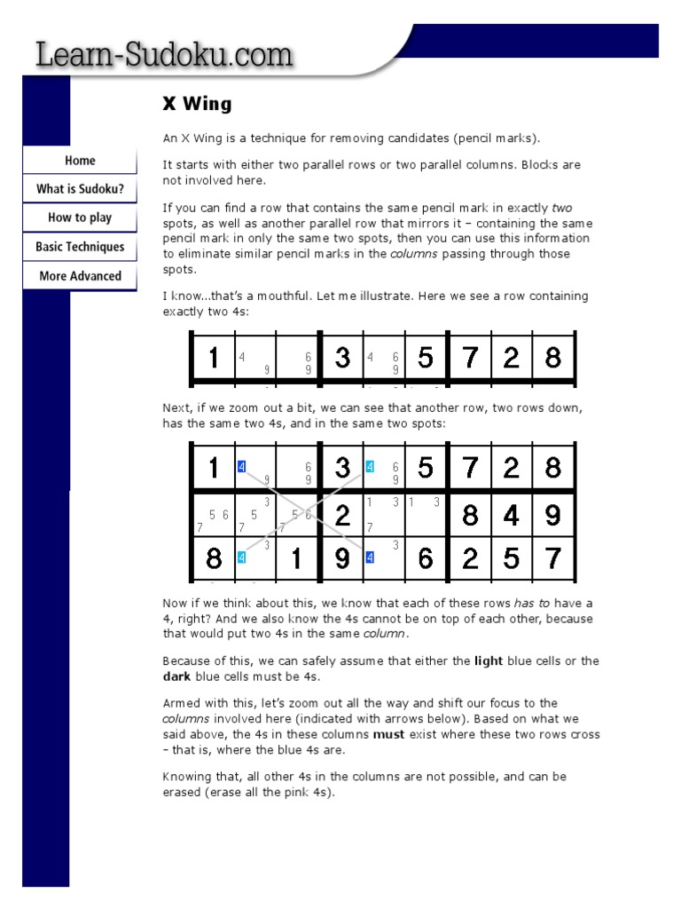 Sudoku - X Wing | PDF | Cognitive Science | Epistemology