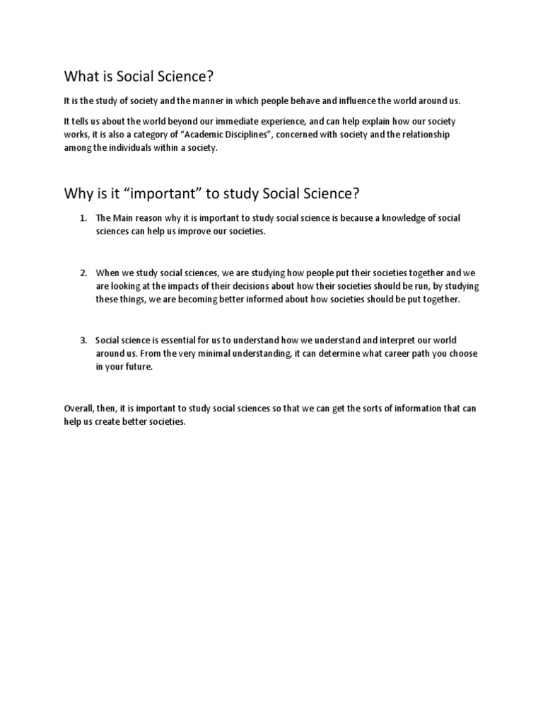 What Is Social Science | PDF