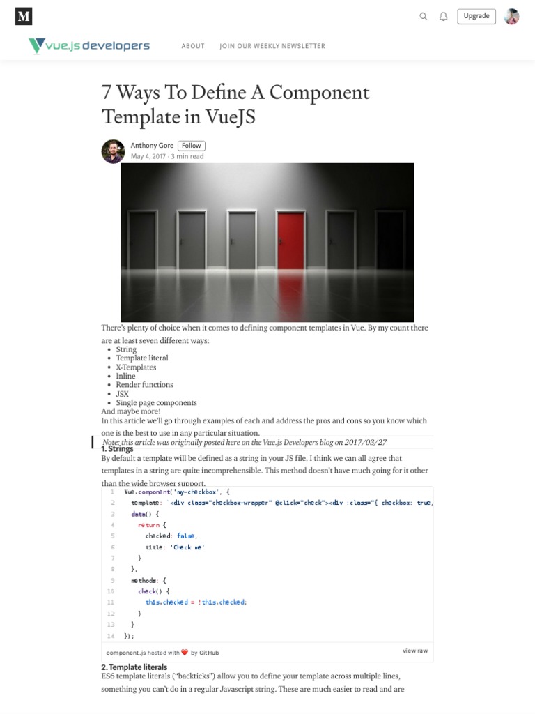 7 Ways To Declare A Component In Vue Js Pdf Html Html Element 6236