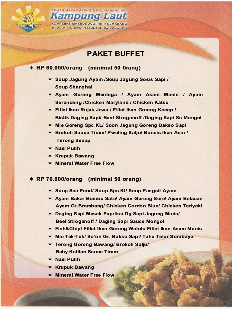 Paket Buffet Umum 2019 | PDF | Indonesia | Food Ingredients