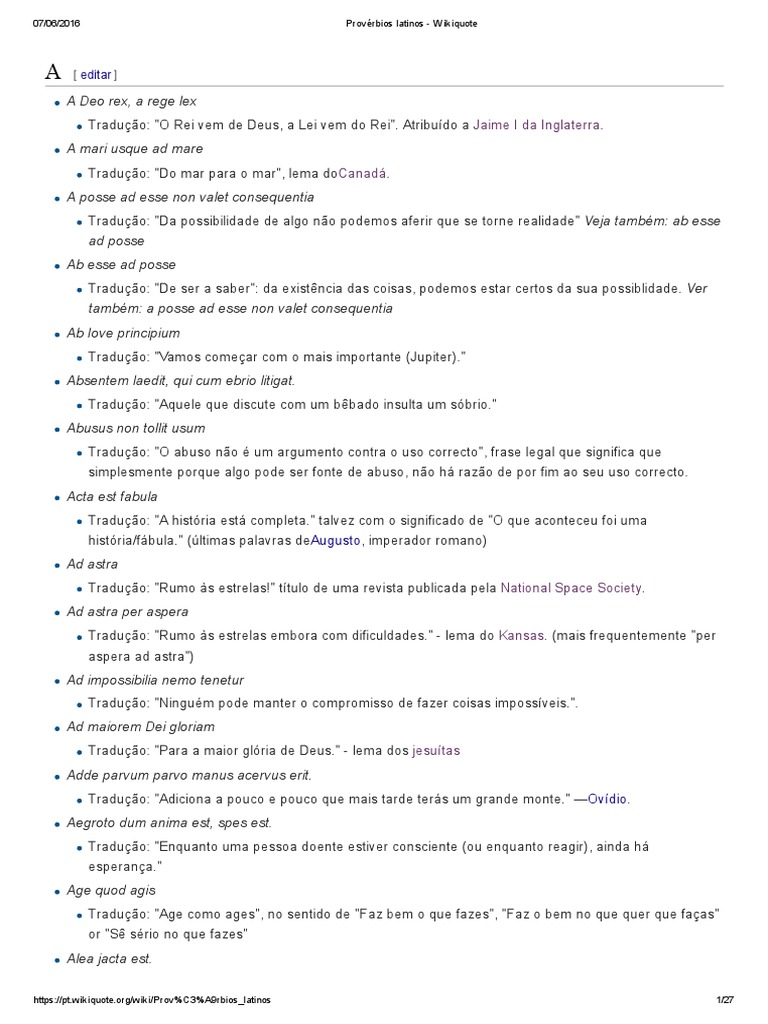 Provérbios Latinos | PDF