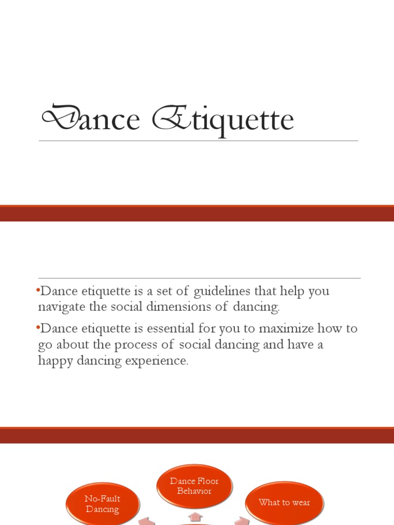 Dance Etiquette | PDF | Clothing | Etiquette