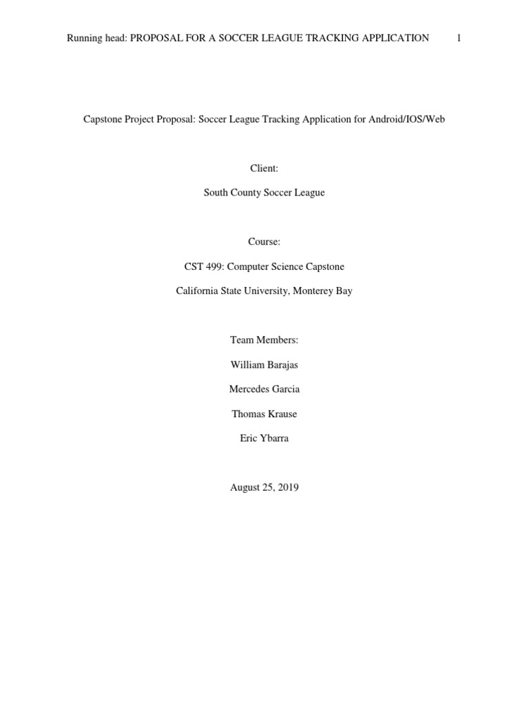 Soccer League - Final Capstone Proposal | PDF | Usability | Mobile App