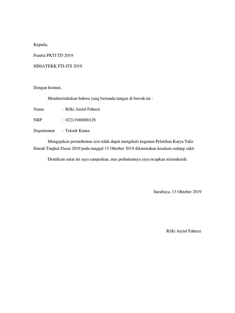 Format Surat Izin Edit | PDF