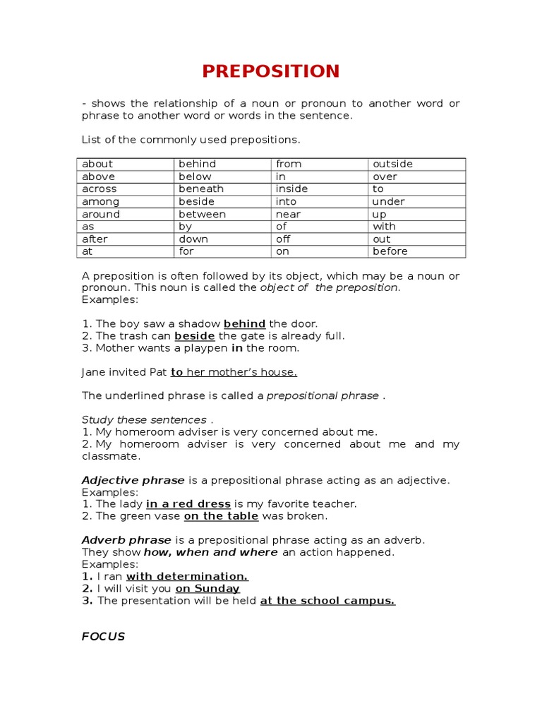 Preposition: Study These Sentences | PDF | Preposition And Postposition | Noun