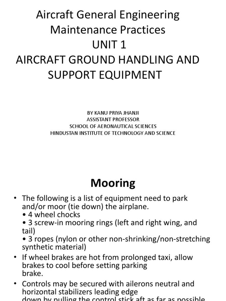 Aircraft General Engineering Maintenance Practices Unit 1 Aircraft ...
