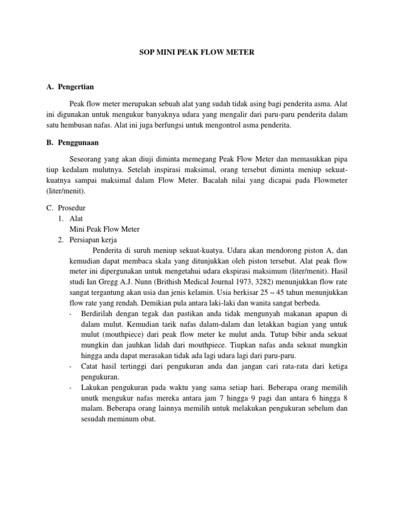 Sop Mini Feak Plow Meter | PDF