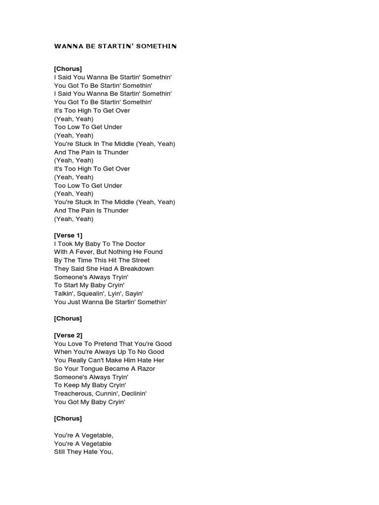 Wanna Be Starting Something | PDF | Songs
