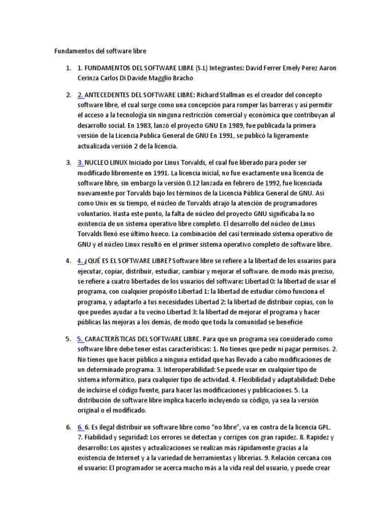 Fundamentos Del Software Libre | PDF | Software libre | Software