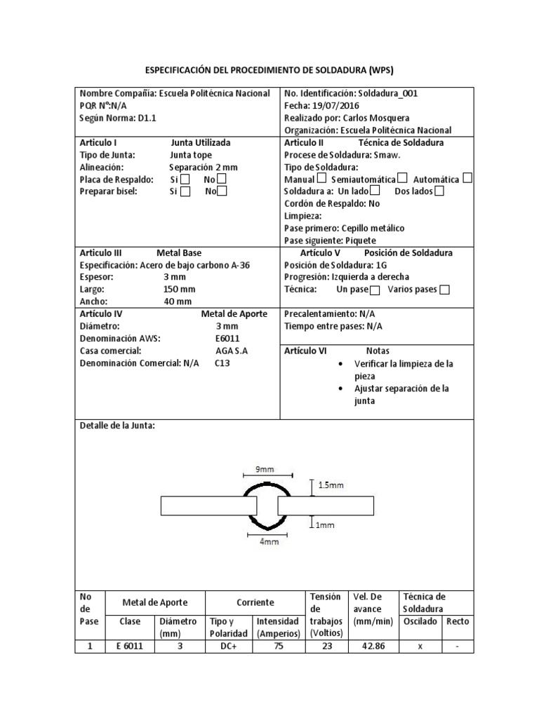 Wps Smaw | PDF | Soldadura | Construcción
