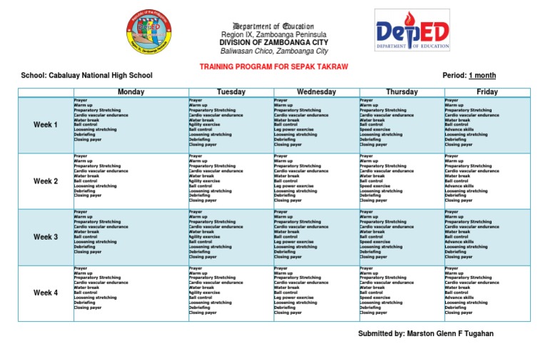 Sepak Takraw Training Program | PDF | Aerobic Exercise | Management Of Obesity