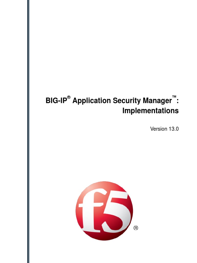 BIG-IP - Application Security Manager Implementations | PDF | Denial Of ...