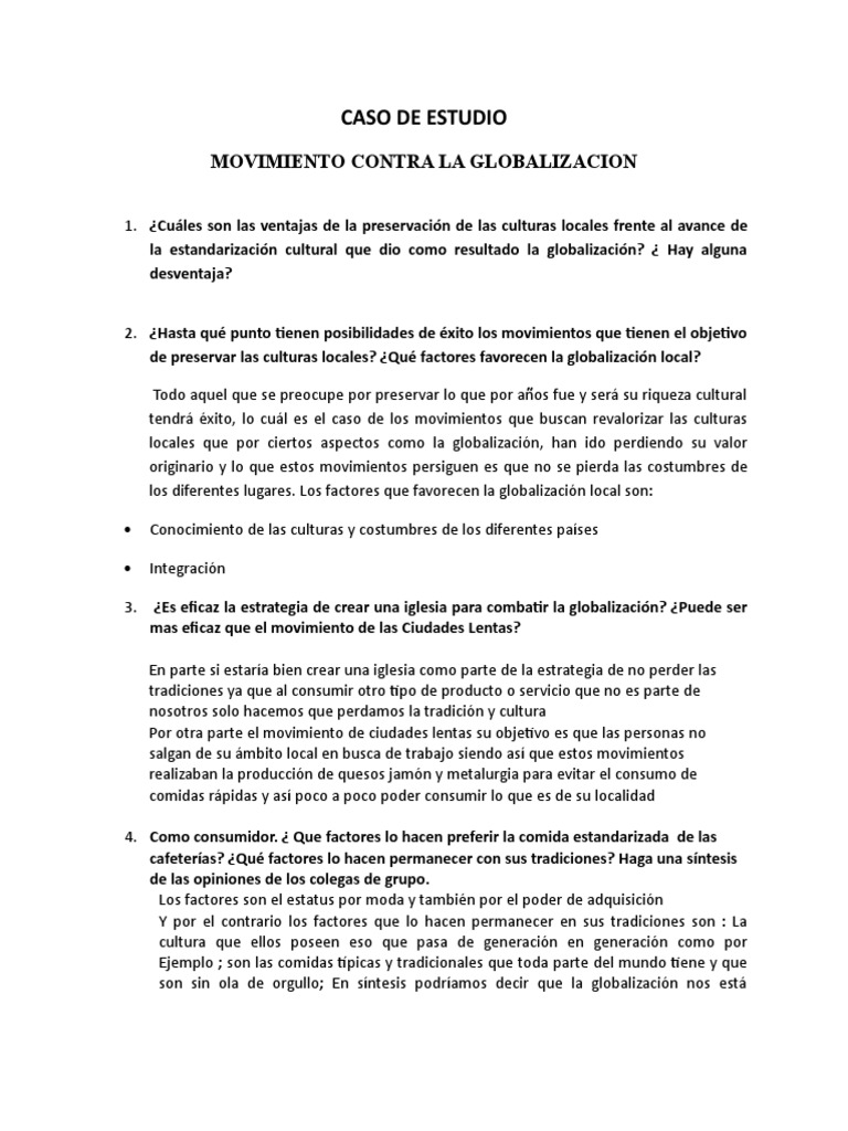 Respuestas de La Lectura | PDF | Globalización | Cultura (general)