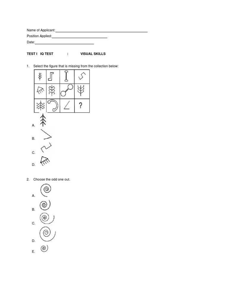 Iq Test | PDF | Intelligence Quotient | Cognition