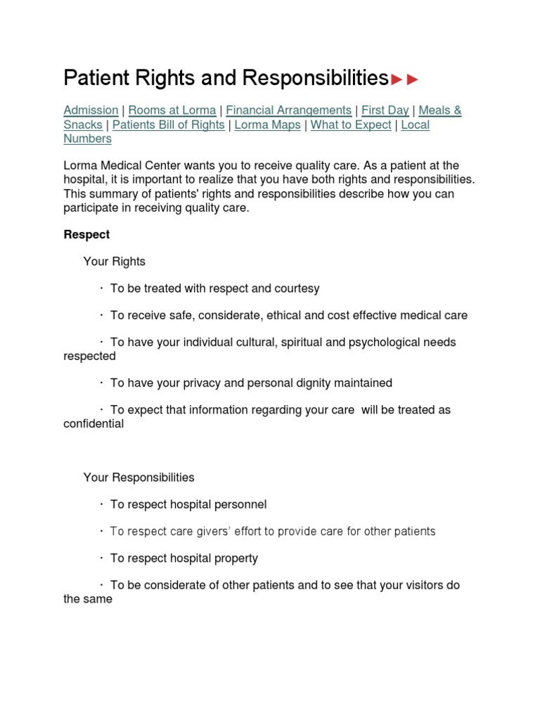 Patient Rights and Responsibilities | PDF | Neonatal Intensive Care ...