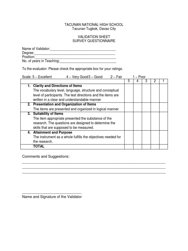 Validation Sheet | PDF | Career & Growth