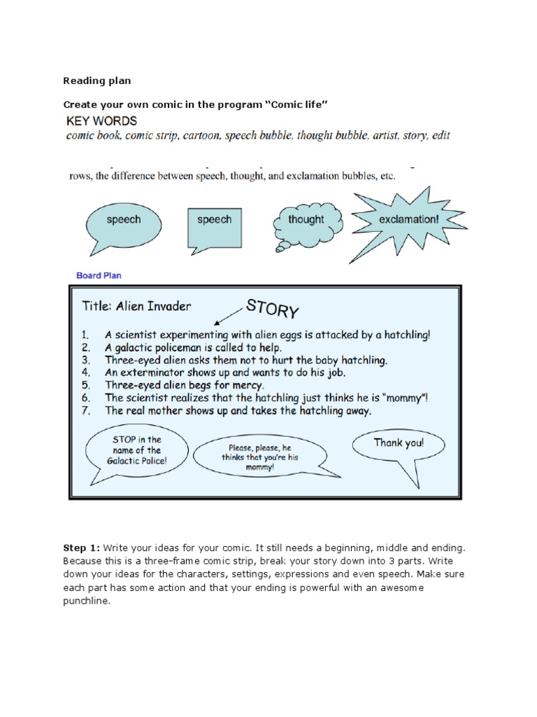Create Your Own Comic: Step-by-Step Guide | PDF | Career & Growth