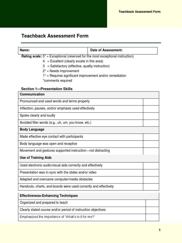 Instructor Evaluation Checklist | PDF | Pedagogy | Communication