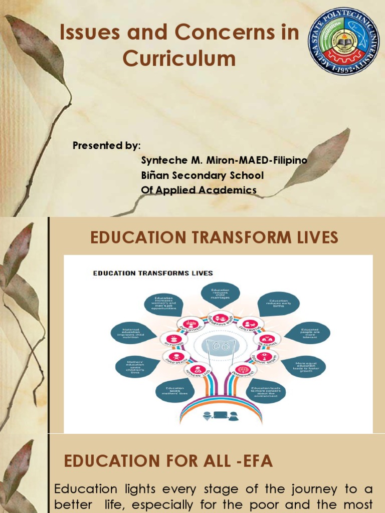Issues and Concerns in Curriculum | PDF | Teachers | Behavior Modification