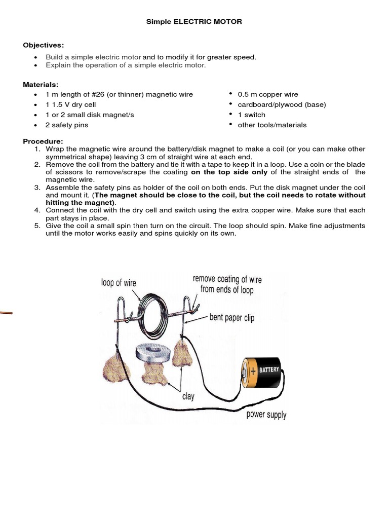 Build a Simple Electric Motor Guide | PDF