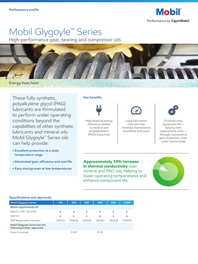 Mobil Glygoyle Series: Performance Profile | PDF | Exxon Mobil | Energy ...