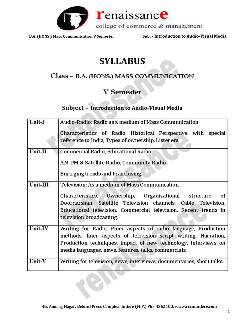 Introduction To Audio Visual Media | PDF | Broadcasting | Radio