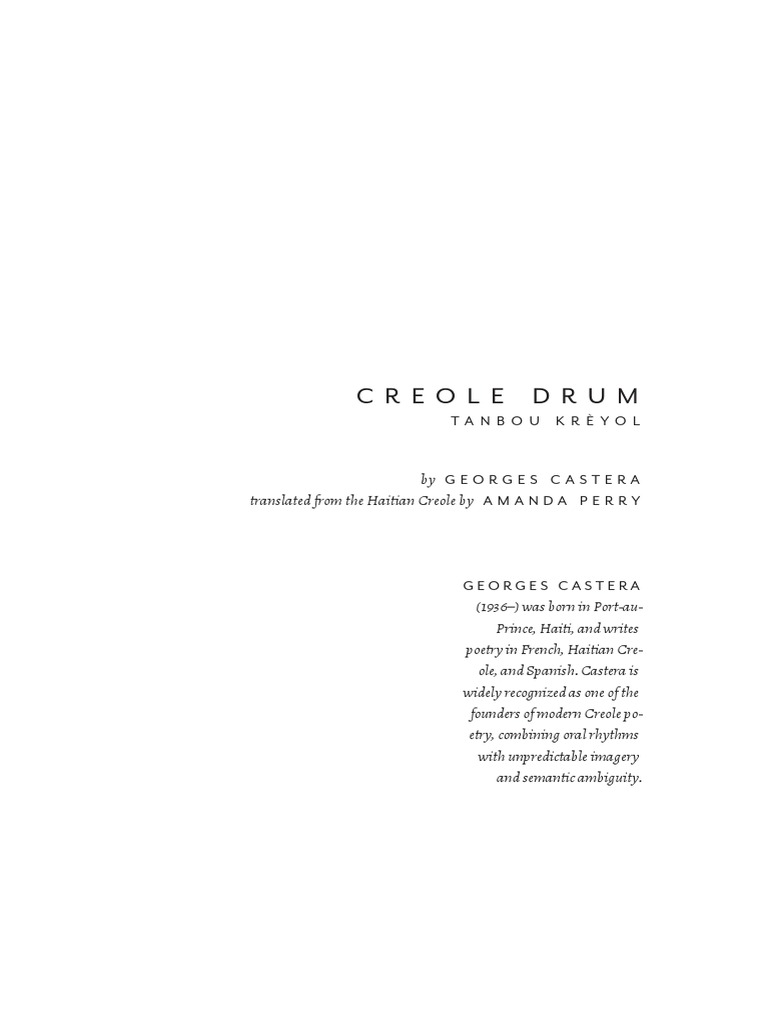 Creole Drum: Tanbou Krèyol | Download Free PDF | Haiti