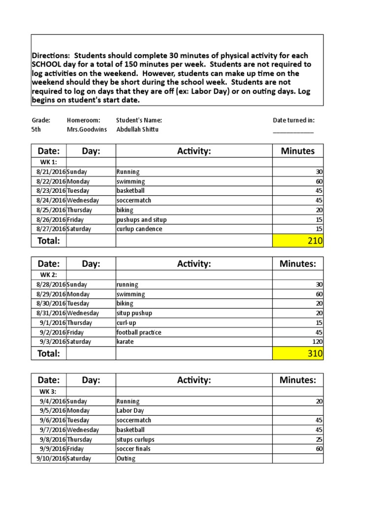 PE Log Quarter 1 | PDF | Sports | Leisure