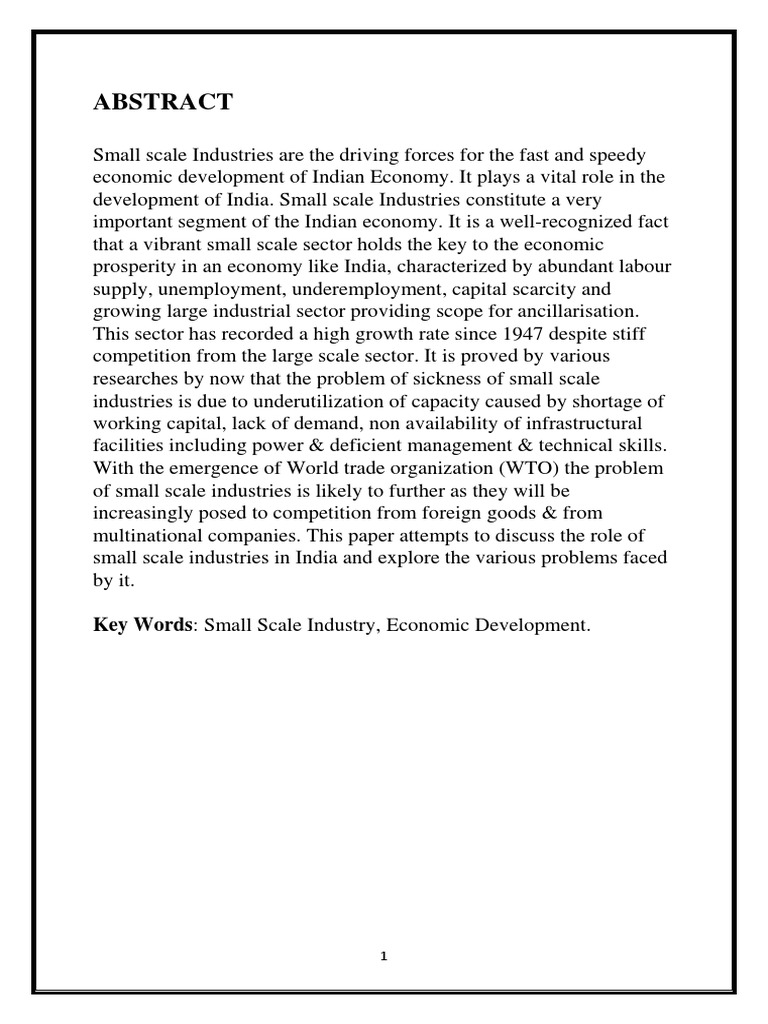 Ssi in India | PDF | Economic Development | Economy Of India