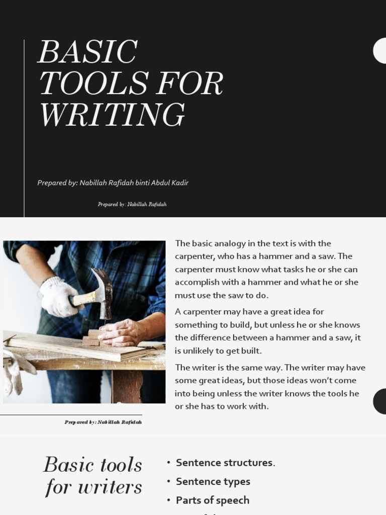Lesson 2 - Basic Tools For Writing | PDF | Comma | Sentence (Linguistics)