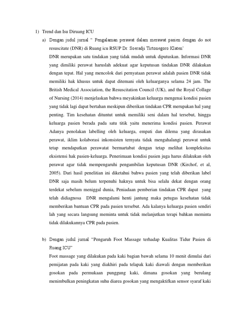 Isu DNR dan Pijat Kaki di ICU | PDF | Pengembangan Diri | Kesehatan ...
