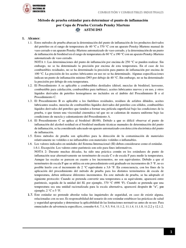 Astm D93 | PDF | Biodiésel | Combustión