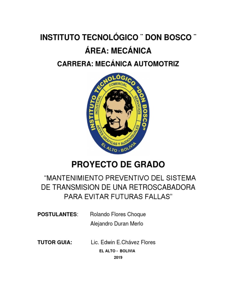 Formato de Perfil de Proyecto de Grado Ult | PDF | Transmisión (Mecánica) | Ingeniería mecánica