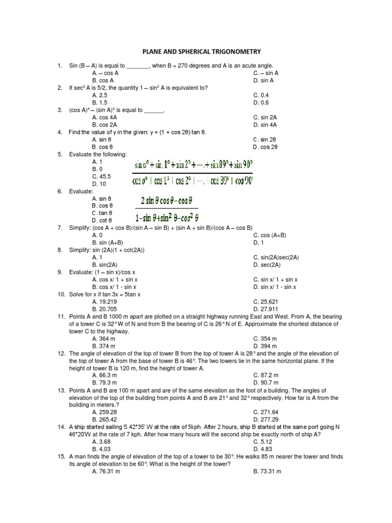 Trigonometry | PDF | Sphere | Triangle