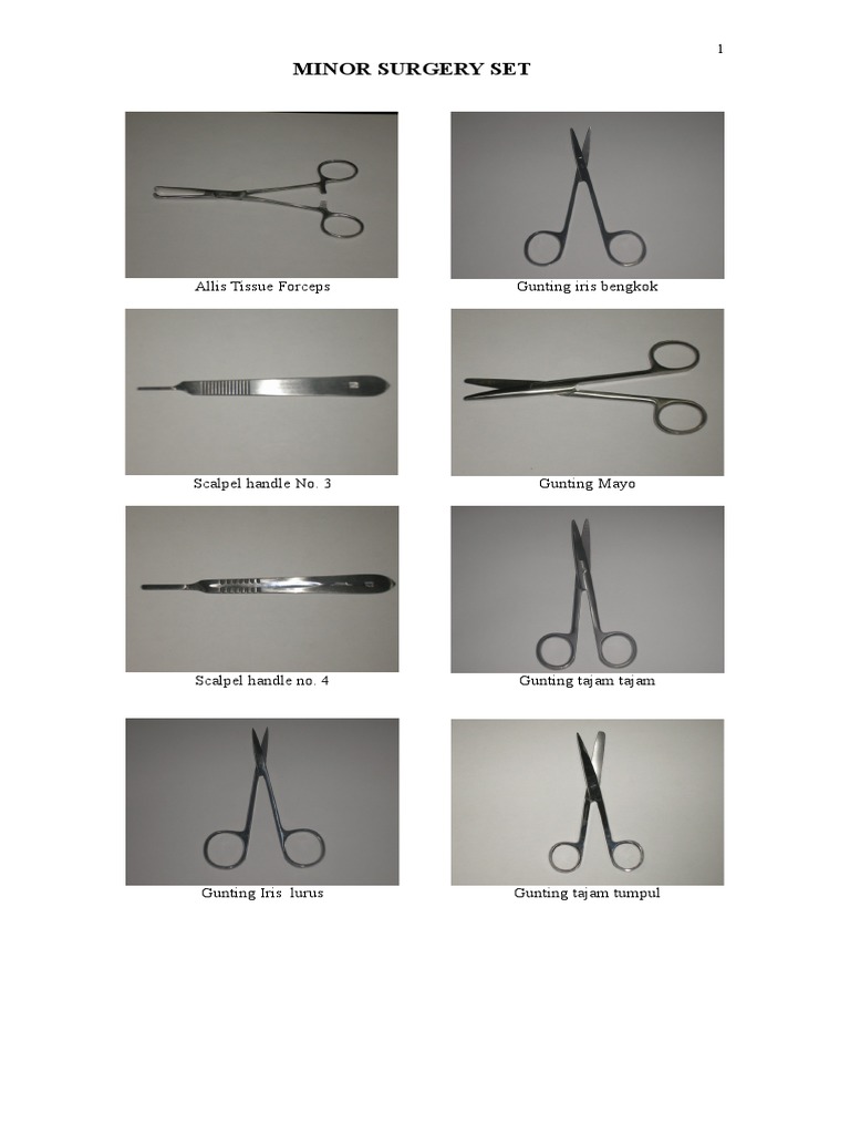 Minor Surgery Instrument Set Overview | PDF