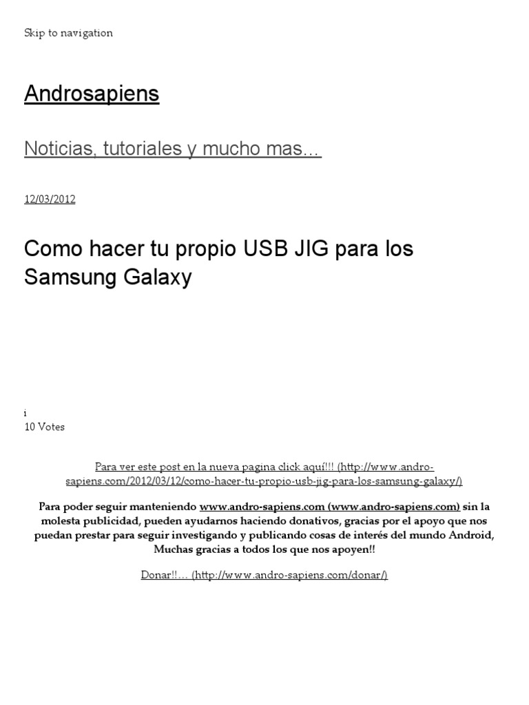 Como Hacer Tu Propio USB JIG para Los Samsung Galaxy - Androsapiens PDF ...