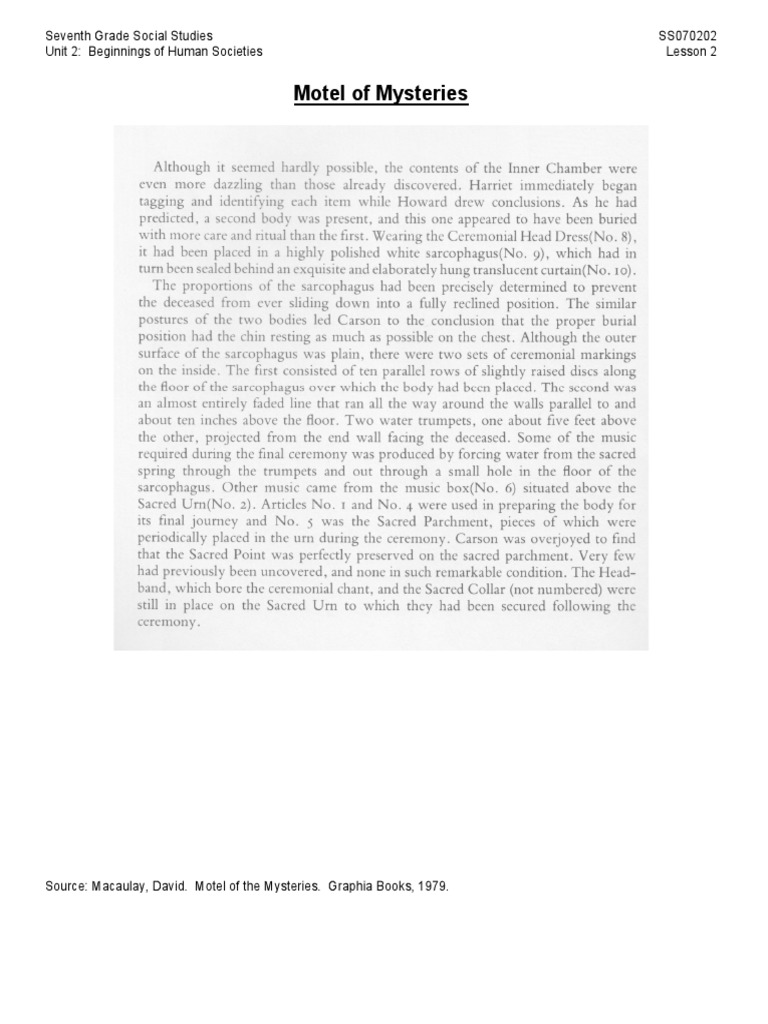 Lesson 2 - Motel of Mysteries | PDF