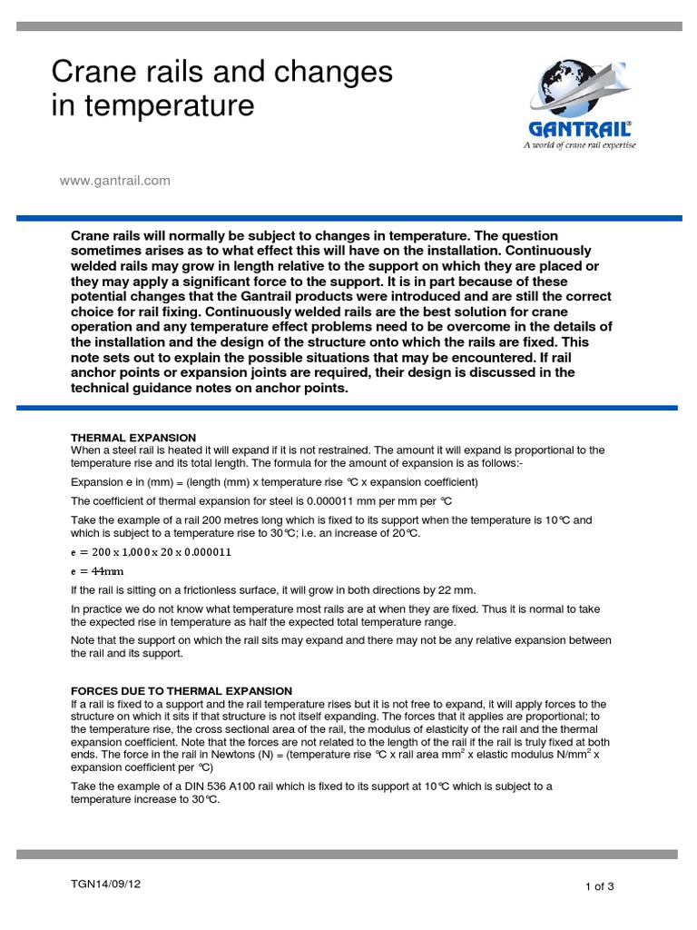 Thermal Expansion of Crane Rails: Understanding Temperature Effects and ...