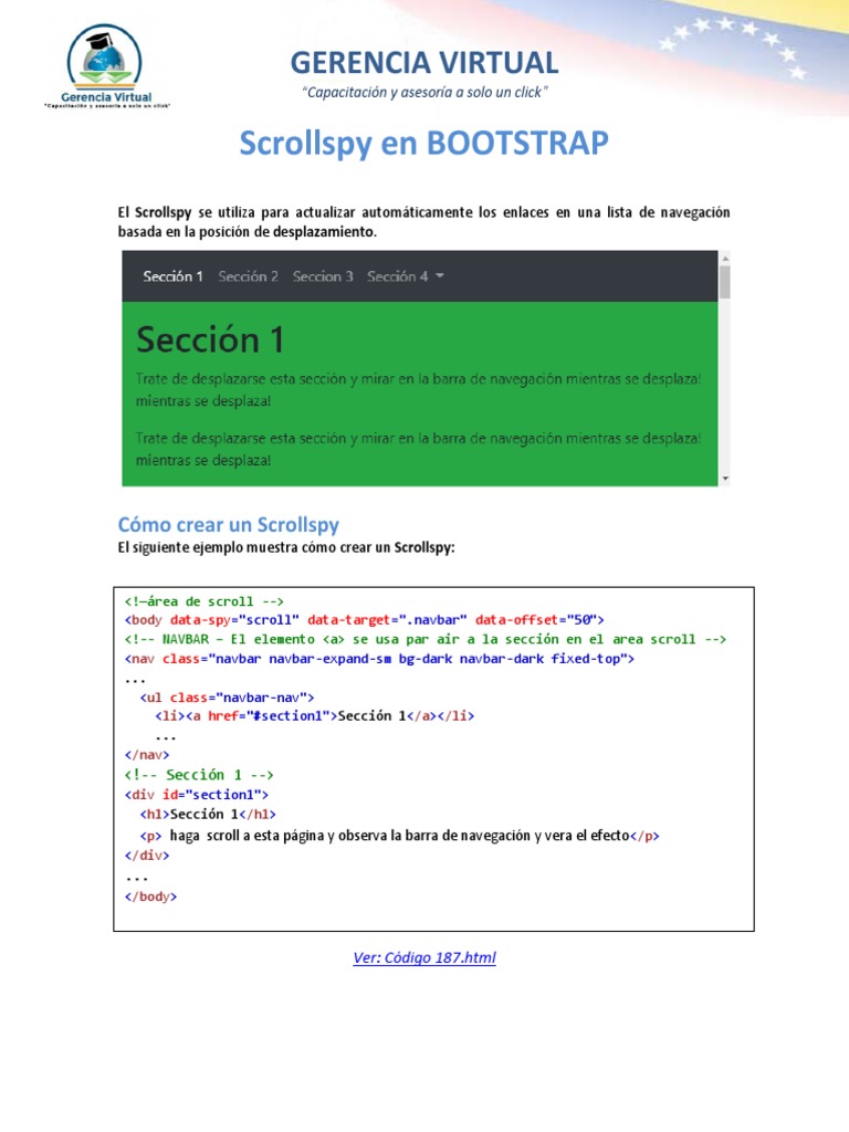 31 Scrollspy en Bootstrap | PDF | Bootstrap (marco frontal) | Hojas de estilo en cascada
