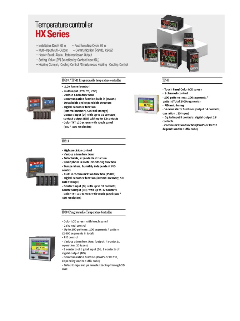 TD510 / TD511 Programmable Temperature Controller TD500 | PDF