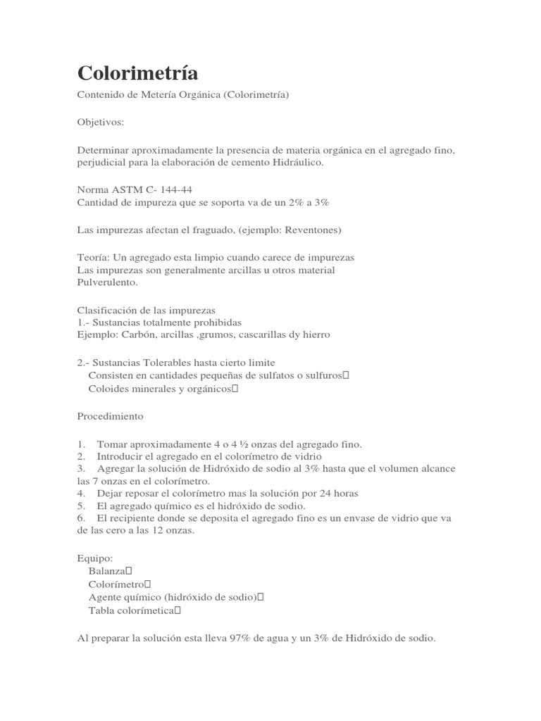 Concepto de Clorimetria | PDF | Color | Visión