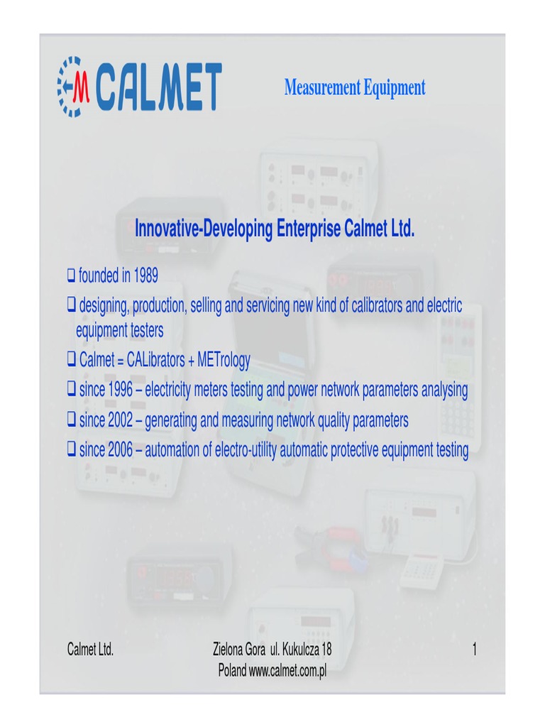 Calport 100 Plus Energy Meter Tester Presentation | PDF | Alternating ...